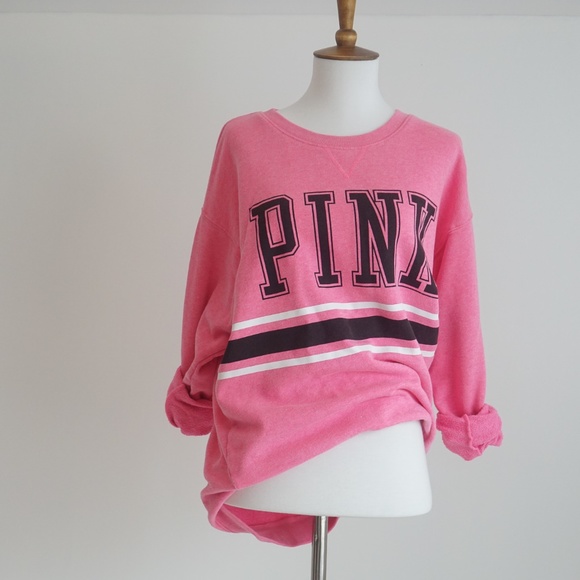 PINK Victoria's Secret | Tops | Vs Pink Logo Crew Sweatshirt Size Xs ...